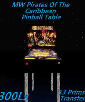 Second Life Marketplace - MW Pirates of the Caribbean pinball machine boxed