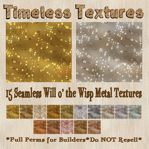 Second Life Marketplace - 15 Seamless Will o' the Wisp Metal Timeless ...