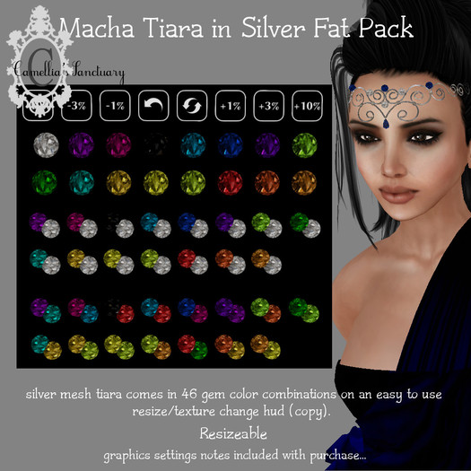 Second Life Marketplace - ::C S:: Macha Tiara Silver Fat Pack