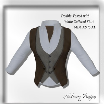 Second Life Marketplace - Mens Mesh Tan Double Vested Collared Shirt ...