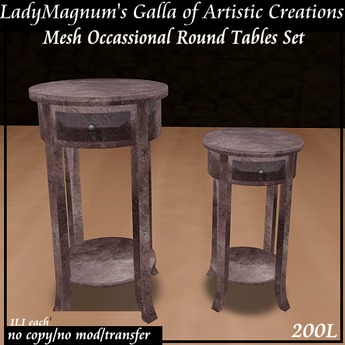 Second Life Marketplace - LadyM's Mesh Occassional Round Tables Set ...