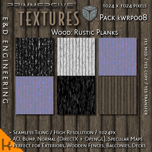 Second Life Marketplace - [kWRP008] 1024px Wood Plank Textures with AO ...