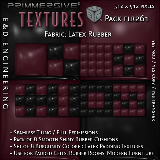 Second Life Marketplace - [FLR261] 8 512px Smooth and Shiny Dark Red ...