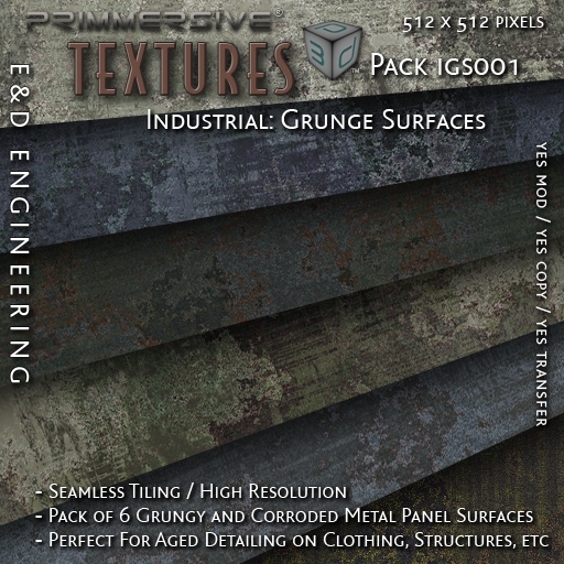 Second Life Marketplace - [IGS001] 6 512px Grunge Corroded Metal Panel ...