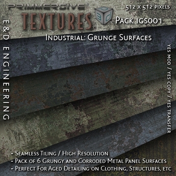 Second Life Marketplace - [IGS001] 6 512px Grungy Corroded Metal Panel ...