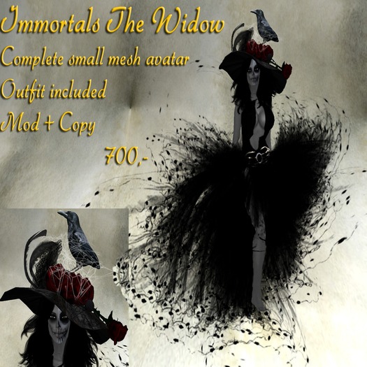 Second Life Marketplace - IMMORTALS THE WIDOW SMALL COMPLETE AVATAR