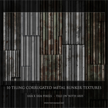 Second Life Marketplace - 13039: 10 x Seamless Corrugated Metal Bunker ...