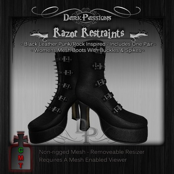Second Life Marketplace - Dark Passions - Razor Restraints Boots ...