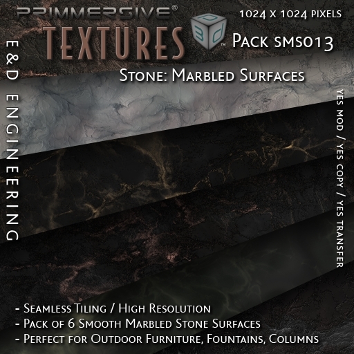 Second Life Marketplace - [SMS013] 6 1024px Marble Stone Textures with ...