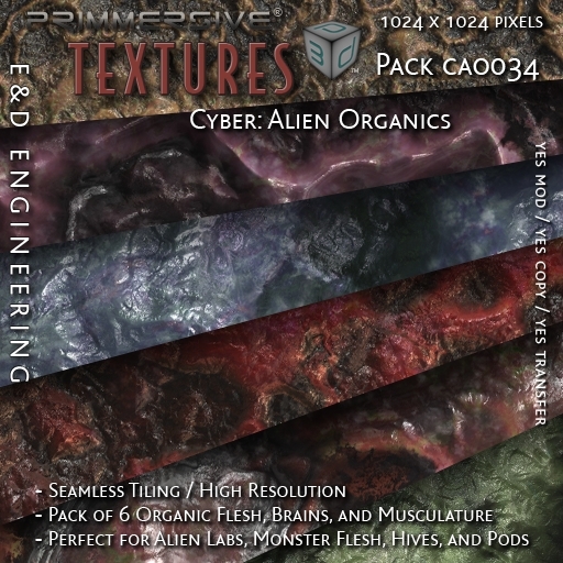 Second Life Marketplace - [CAO034] 6 1024px Slimy Alien Organic Flesh Textures for Monster ...