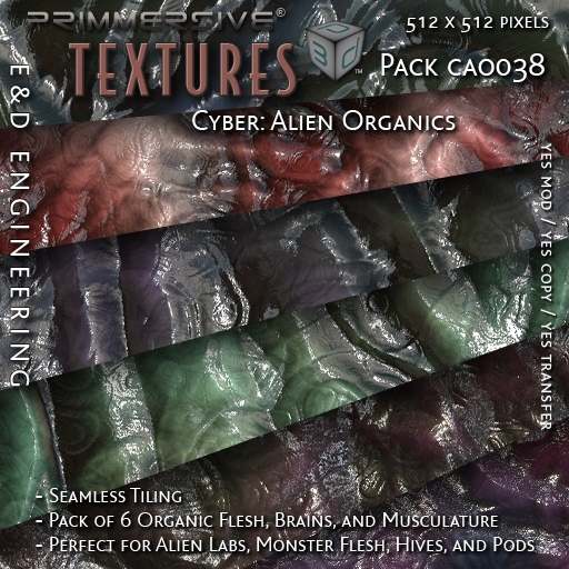 Second Life Marketplace - [CAO038] 6 512px Rippled Veined Alien Flesh ...