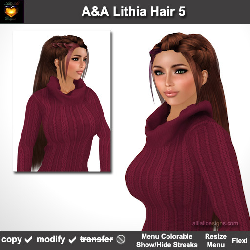 Second Life Marketplace - A&A Lithia Hair Milk Chocolate (Color 5 ...
