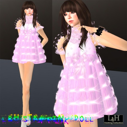 Second Life Marketplace - BB - Star Pink Doll Dress (free)