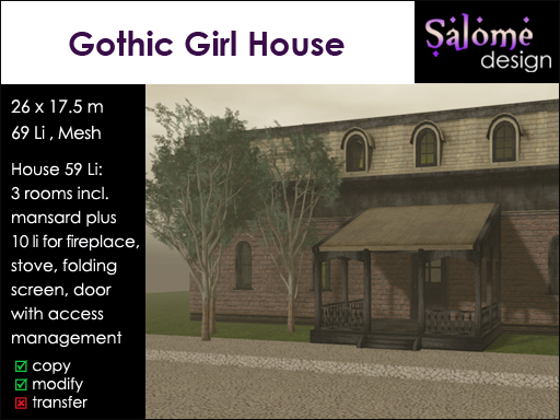 Second Life Marketplace - Gothic Girl House for small parcels