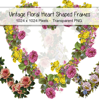 Second Life Marketplace - Floral Heart Shaped Frames 1024 x 1024