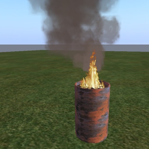 Second Life Marketplace - Hobo Town - Burning Barrel (6 prims)