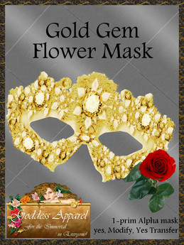 Second Life Marketplace - *Goddess* Gem Flower Gold Mask