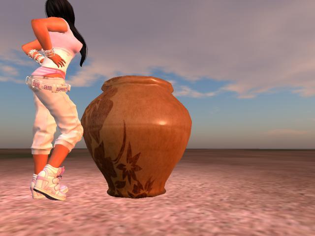 Second Life Marketplace - 1 prim coffee colored Urn