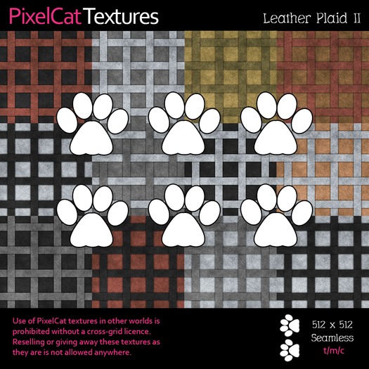Second Life Marketplace - PixelCat Textures - Leather Plaid II
