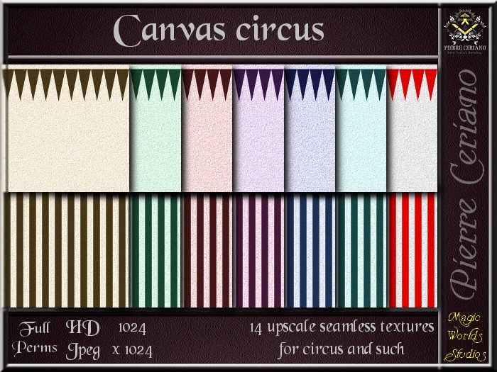 Second Life Marketplace - Canvas circus - 14 FULL PERMS HD Jpeg ...