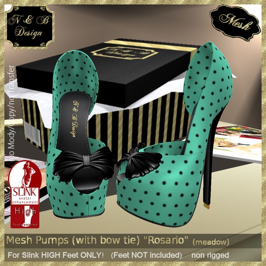 Second Life Marketplace - *N & B Design* Mesh Pumps (with bow tie ...