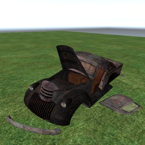 Second Life Marketplace - Junked Hobo Junk Wagon (24 prims)