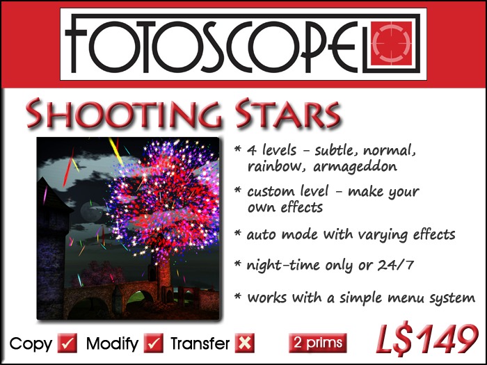Second Life Marketplace - Fotoscope Shooting Stars