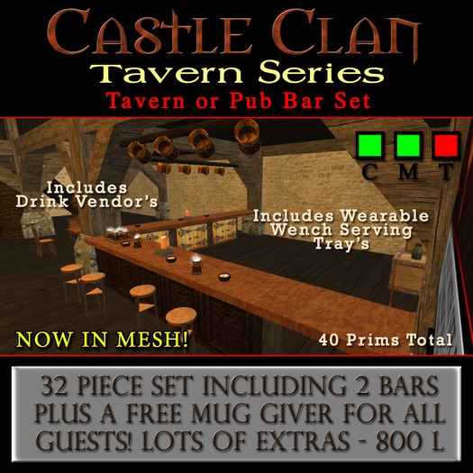 Second Life Marketplace - TAVERN BAR SET by Castle Clan - Mesh Castles ...