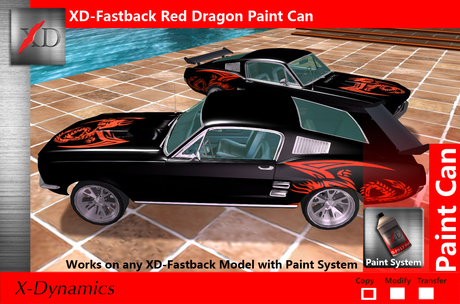 Second Life Marketplace - Paint Can XD-Fastback Drifter - Red Dragon Boxed