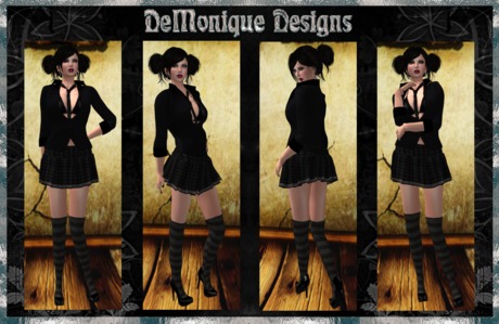 Second Life Marketplace - Goth School Girl Outfit