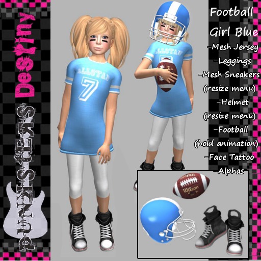 Second Life Marketplace - Football Girl Blue
