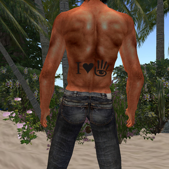Second Life Marketplace - [TRD] Tattoo - I Love SL Freebie (boxed)