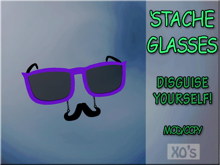 Second Life Marketplace - Stache Glasses - PURPLE