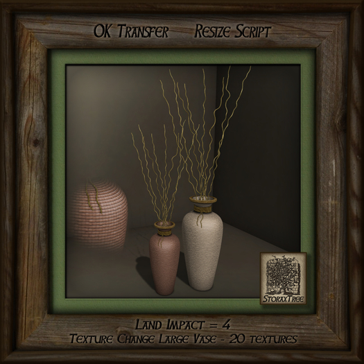 Second Life Marketplace - Twisty Twigs Vase Duo L - Gold and Tile J