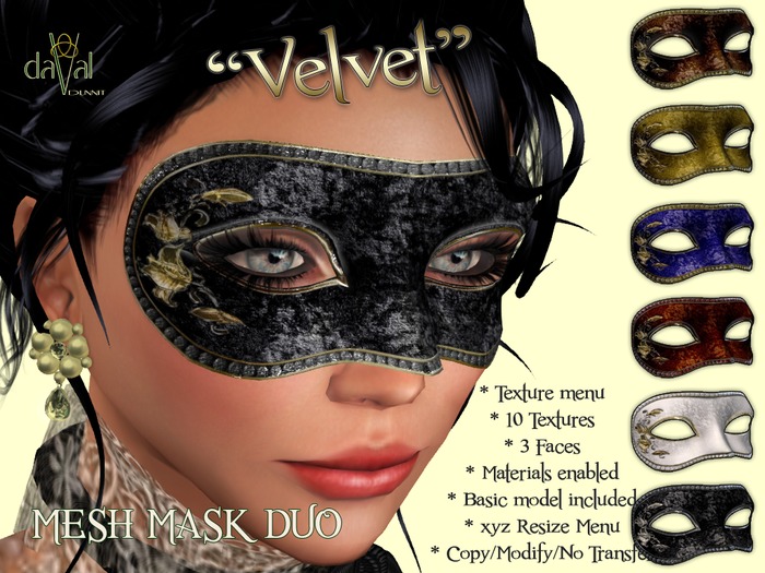 Second Life Marketplace - daVal Masks - Velvet DUO