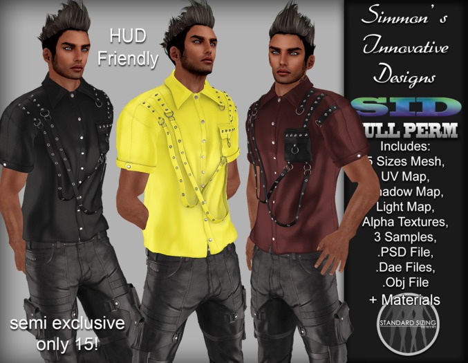 Second Life Marketplace - Semi-Exclusive Male Strapped Shirt ONLY 15 ...
