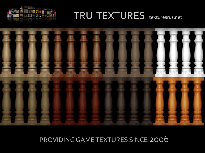 Second Life Marketplace - 10975: April 07 - 12 x Seamless Wood Banister ...
