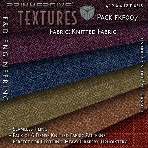 Second Life Marketplace - [FKF007] 6 512px Seamless Dense Knit Fabric ...