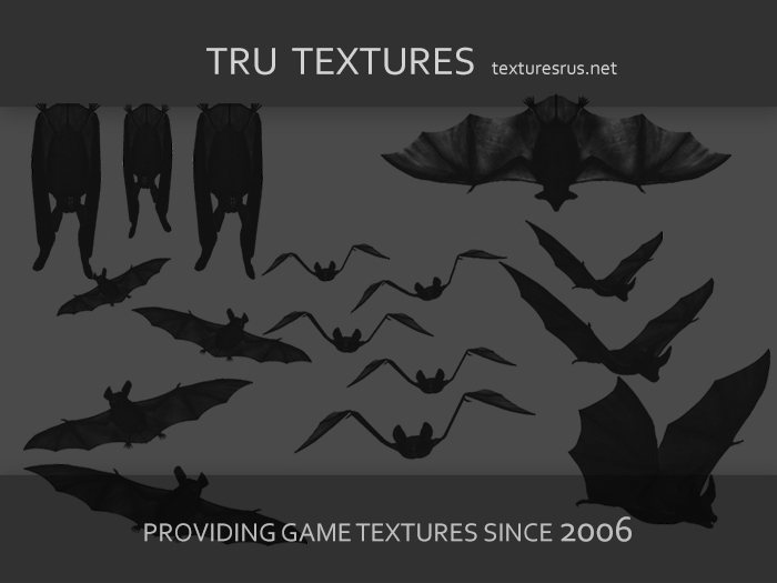 Second Life Marketplace - 29683: Sept 08 - 13 x Bats On Alpha Textures