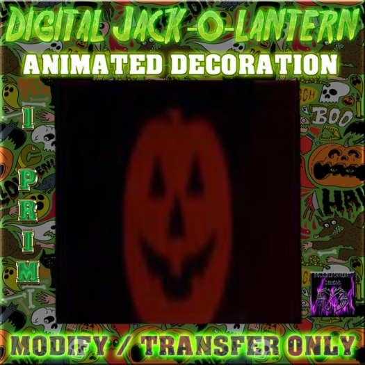 Second Life Marketplace - BBD - Digital Jack-o-lantern (Animated ...