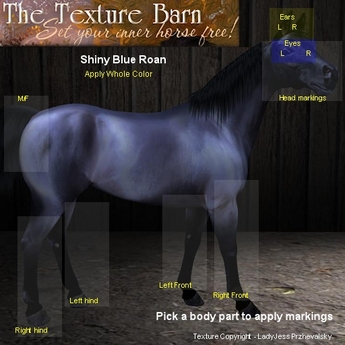 Second Life Marketplace - BC - Shiney Blue Roan Texture Pack