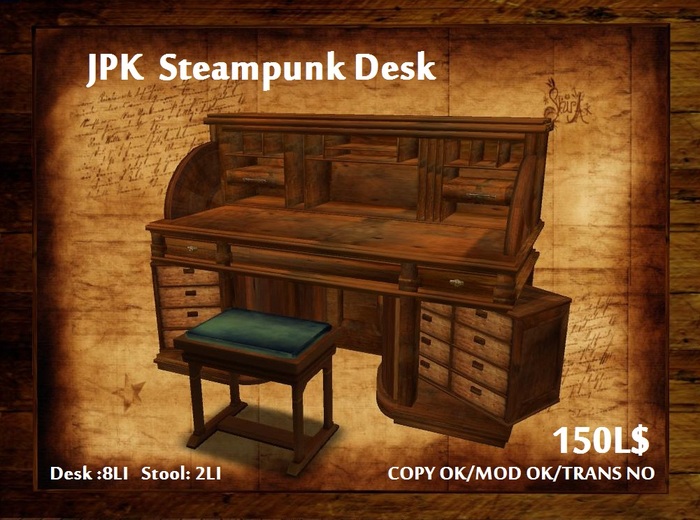 Second Life Marketplace - **JPK Steampunk Desk BOX