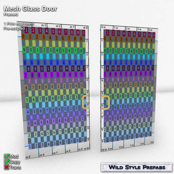Second Life Marketplace - Mesh Glass Door - Framed - push/pull handles ...