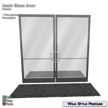 Second Life Marketplace - Mesh Glass Door - Framed - push/pull handles ...