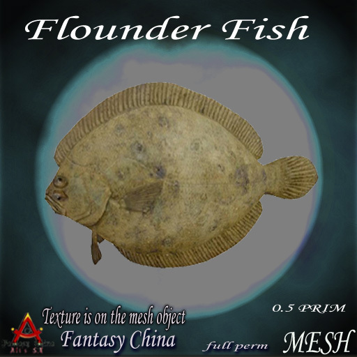 Second Life Marketplace - Fantasy China Mesh Flounder Fish 1 full perm ...