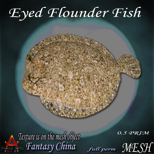 Second Life Marketplace - Fantasy China Mesh Eyed Flounder Fish full ...