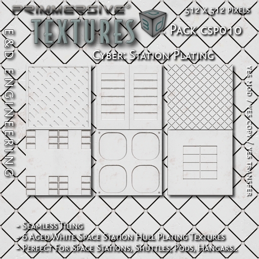 Second Life Marketplace - [CSP010] 6 512px White Steel Panel and ...