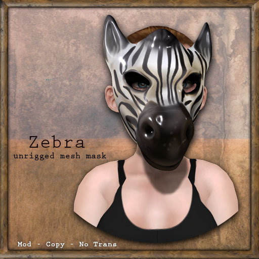 Second Life Marketplace - (NO) Safari Animal Masks - Zebra