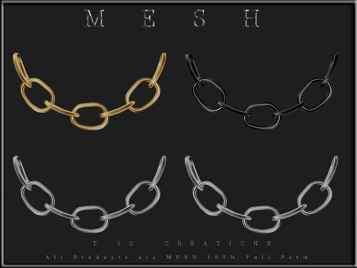 Second Life Marketplace - T-3D Creations [ Single Curve Chain / 4 ...