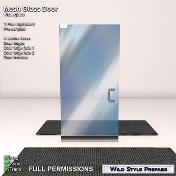 Second Life Marketplace - Full Perms Mesh Glass Door - reversible ...